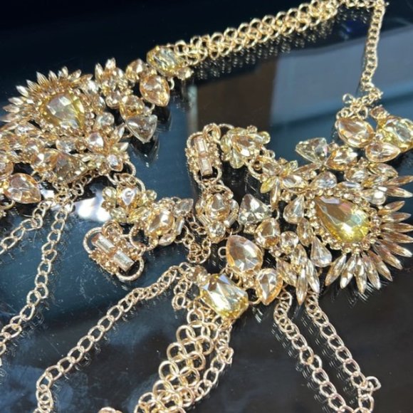 Jewelry | Luxury Crystal Rhinestone Belly Body Chain Love Belly Body ...